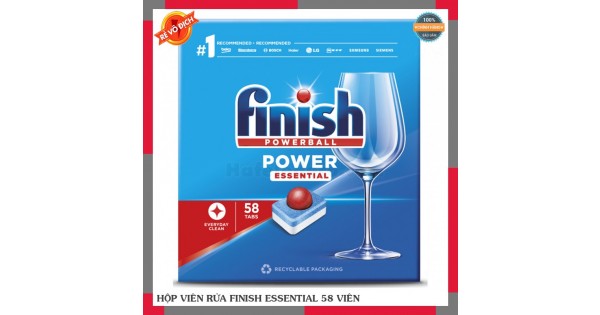 HỘP VIÊN RỬA FINISH ESSENTIAL 58 VIÊN Nhập khẩu Chính Hãng | HAFELE DECO